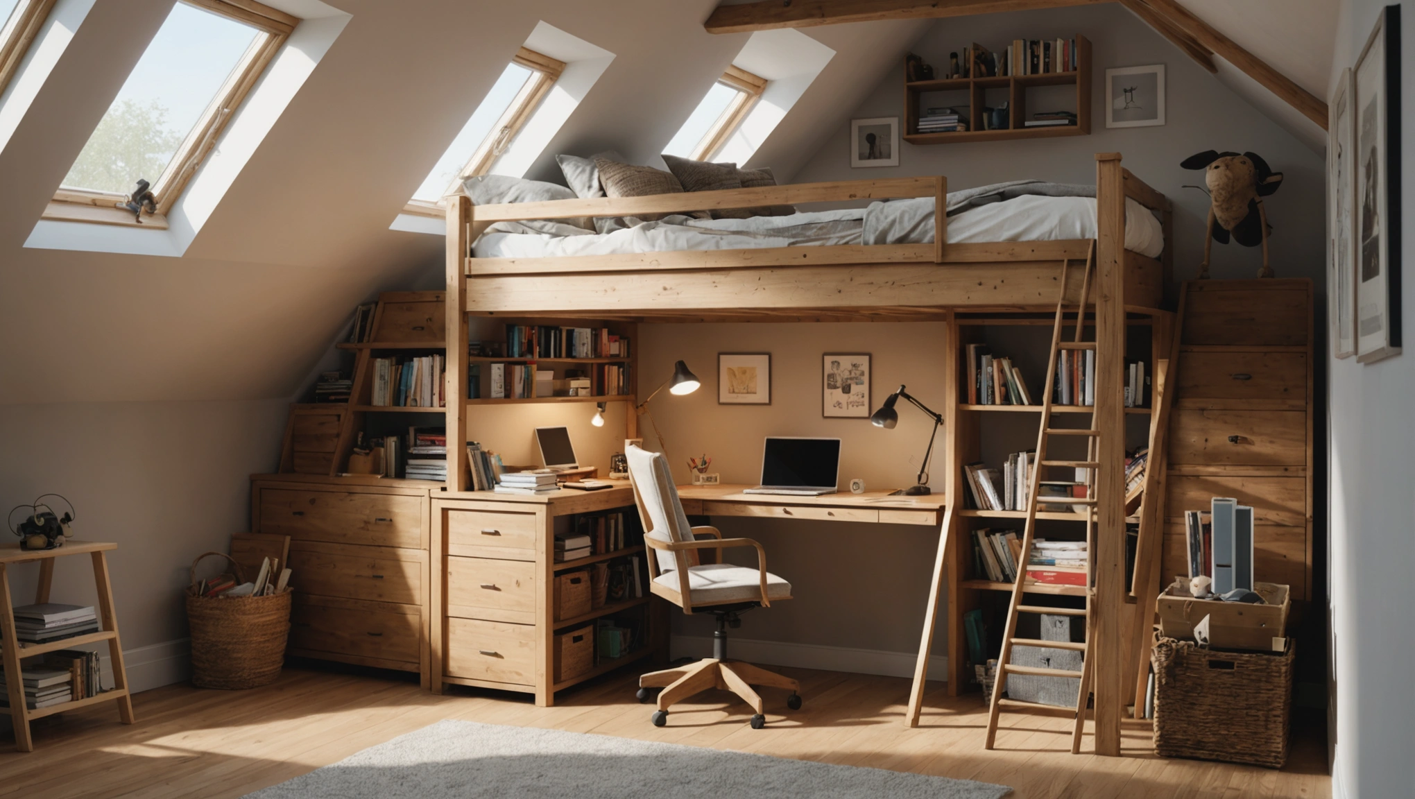 Hochbett in Dachschräge: Tipps und Ideen zur Raumoptimierung